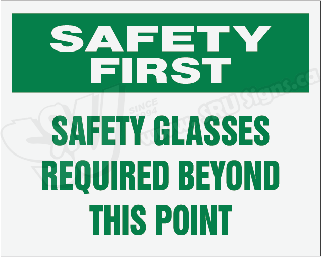 SRUSAFE035 | Safety Glasses required beyond this point SRUSAFE035 | Safety Glasses required beyond this point
